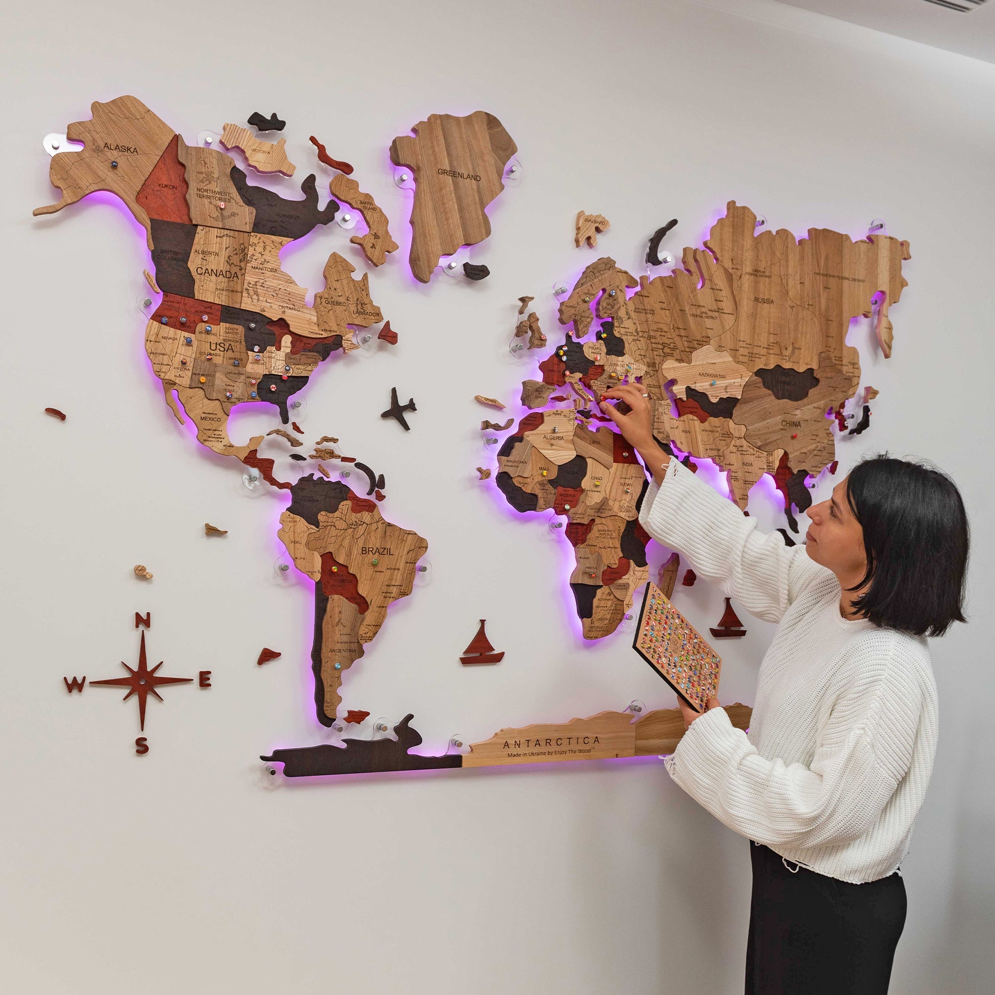 Solid Wood World Maps – Premium Handcrafted Wall Art – Enjoy The Wood GCC