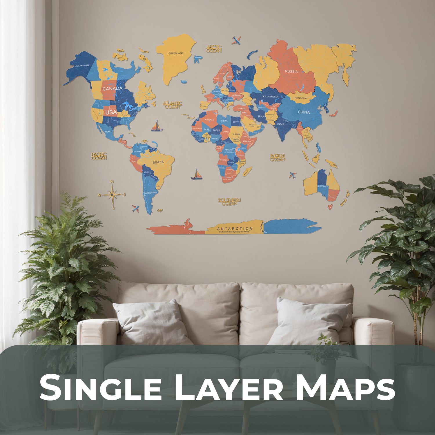 2D Wooden World Maps - Affordable Gifts & Wall Decor | UAE Delivery ...