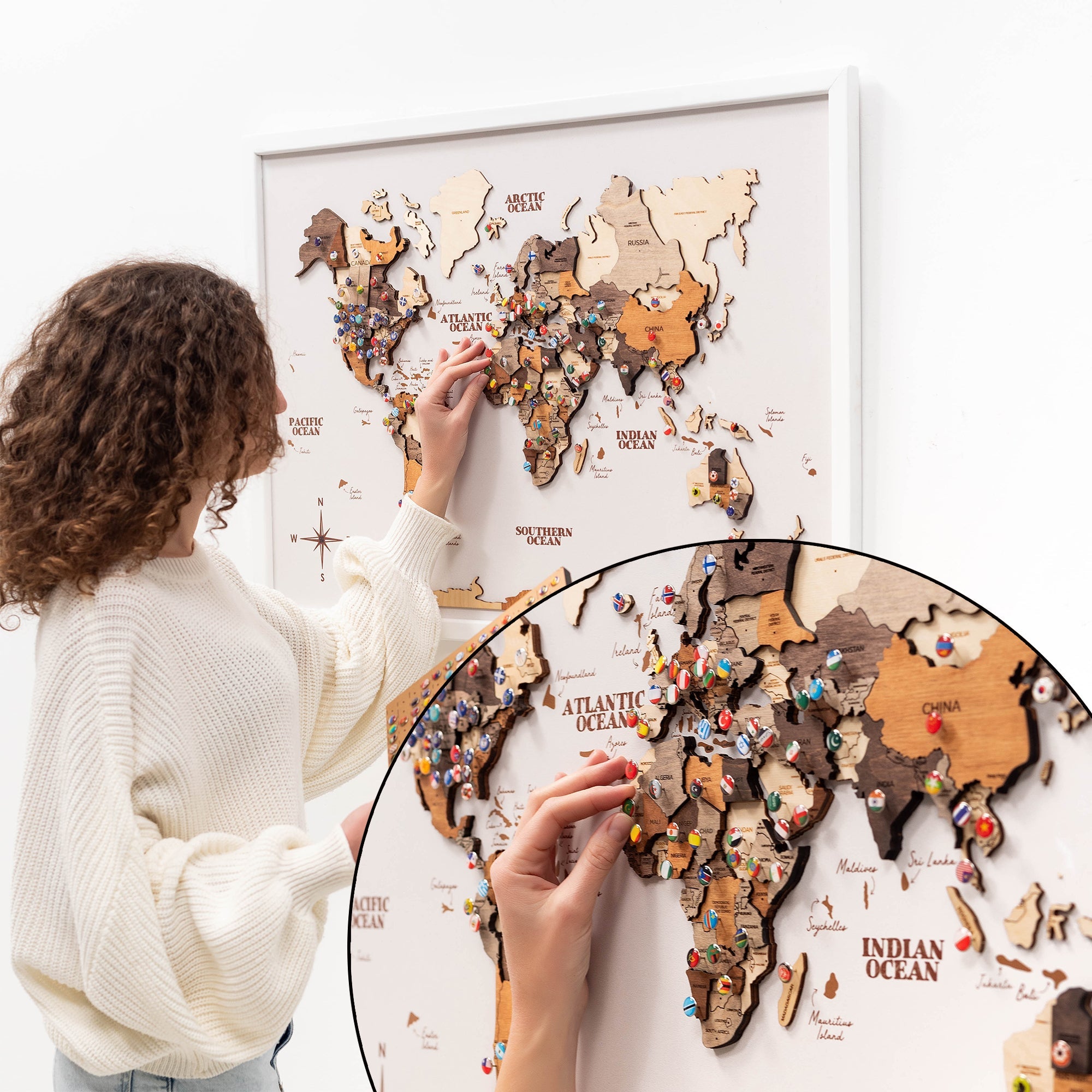 3D Wooden World Maps on Panel - Stylish Wall Decor | UAE Delivery ...